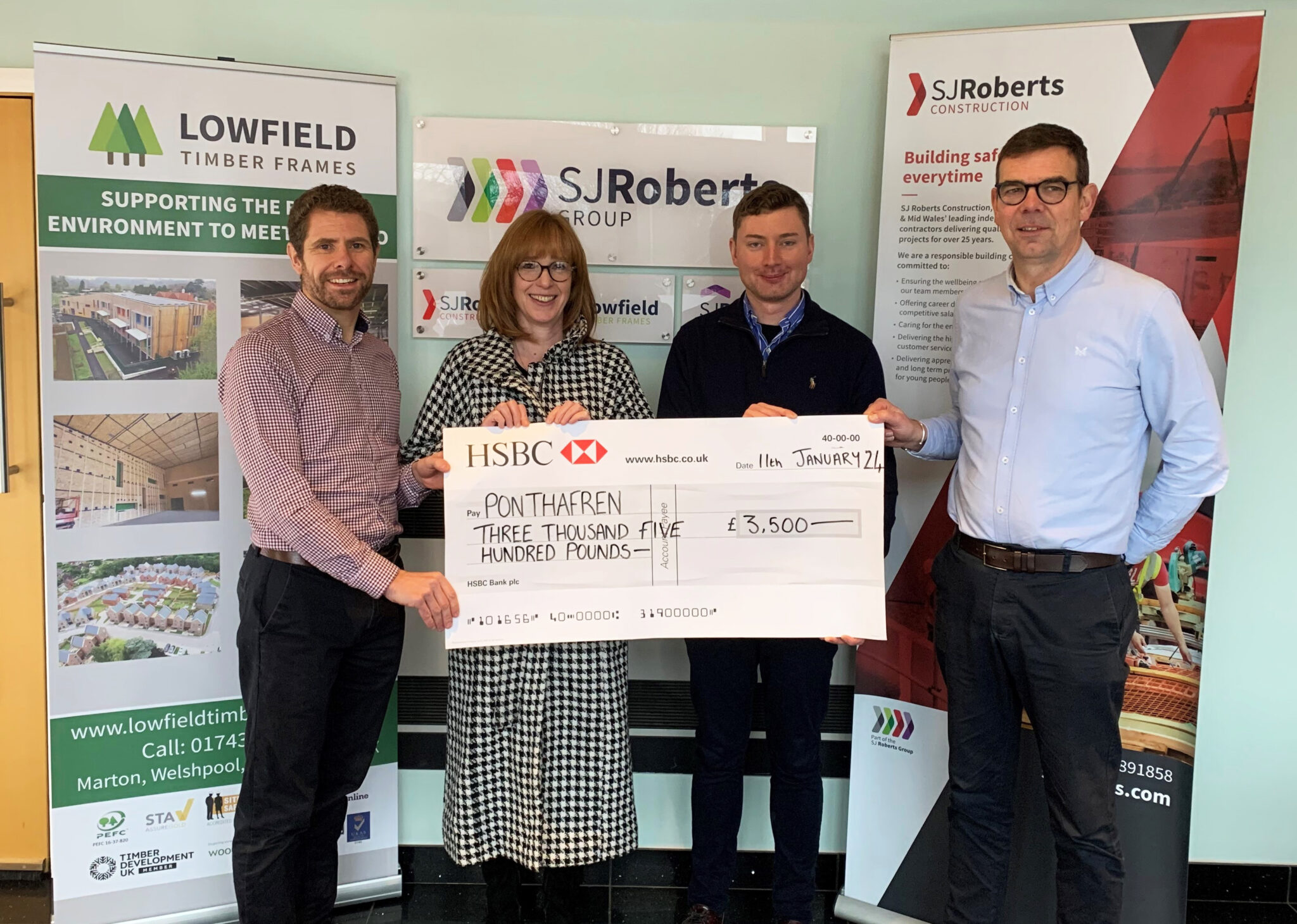 £3,500 raised for Ponthafren - Lowfield Timber Frames